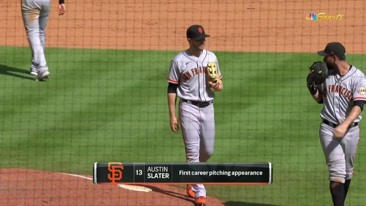 Austin Slater makes first MLB pitching appearance in Giants’ loss to ...