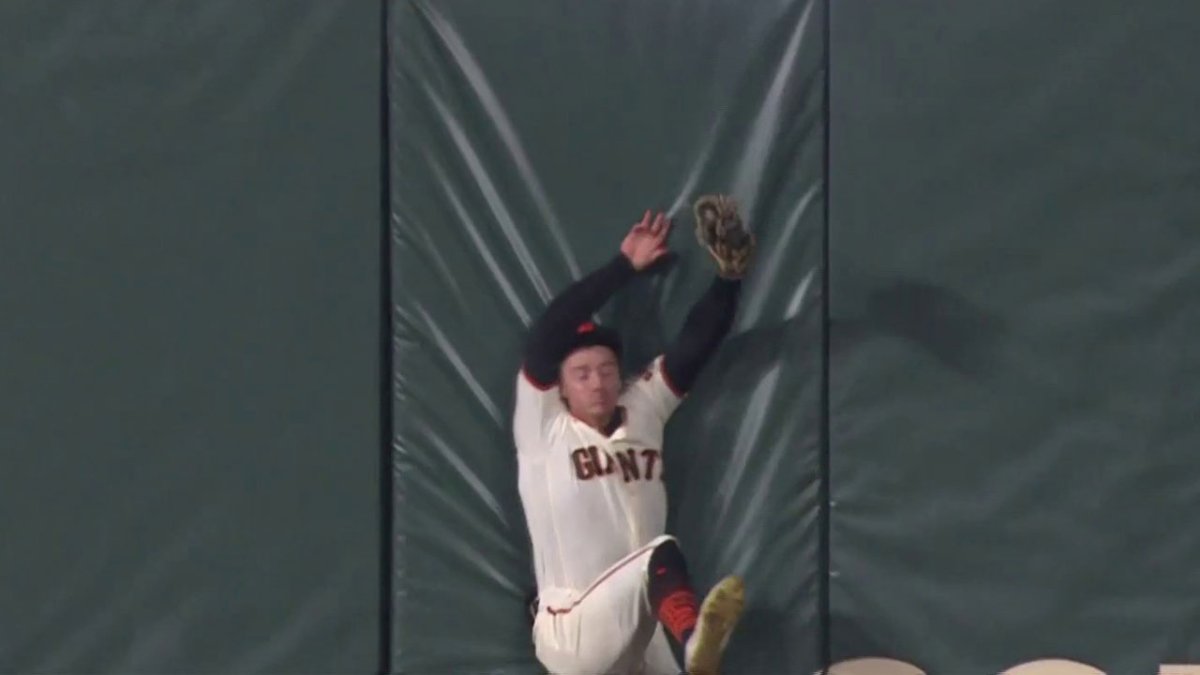 Bryce Johnson makes jaw-dropping catch, leaves Giants-Dodgers game with ...