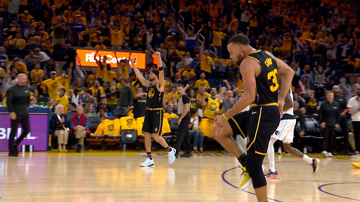 Steph Curry just has to dance on Mavericks following amazing trey – NBC ...