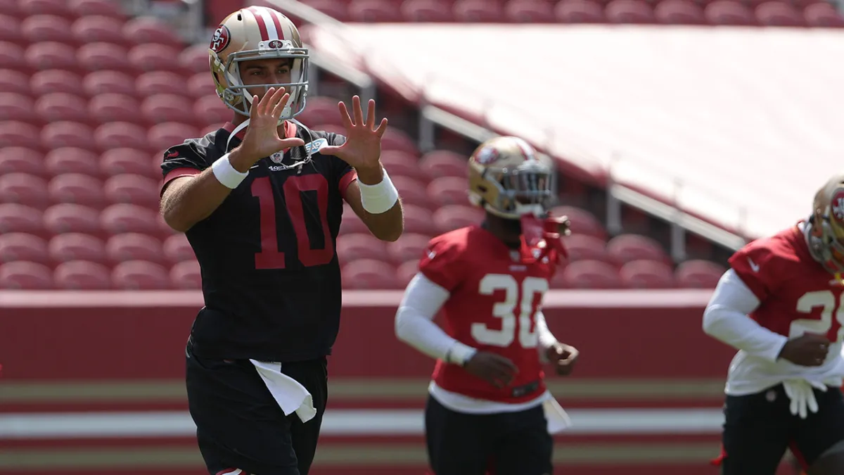 Jimmy Garoppolo moving well in 49ers practice clip despite ankle injury ...