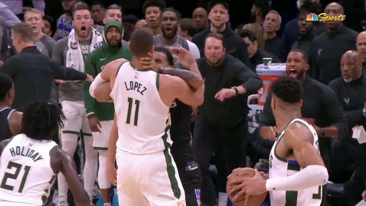 Trey Lyles ejected for shoving Giannis at end of Kings’ loss to Bucks ...