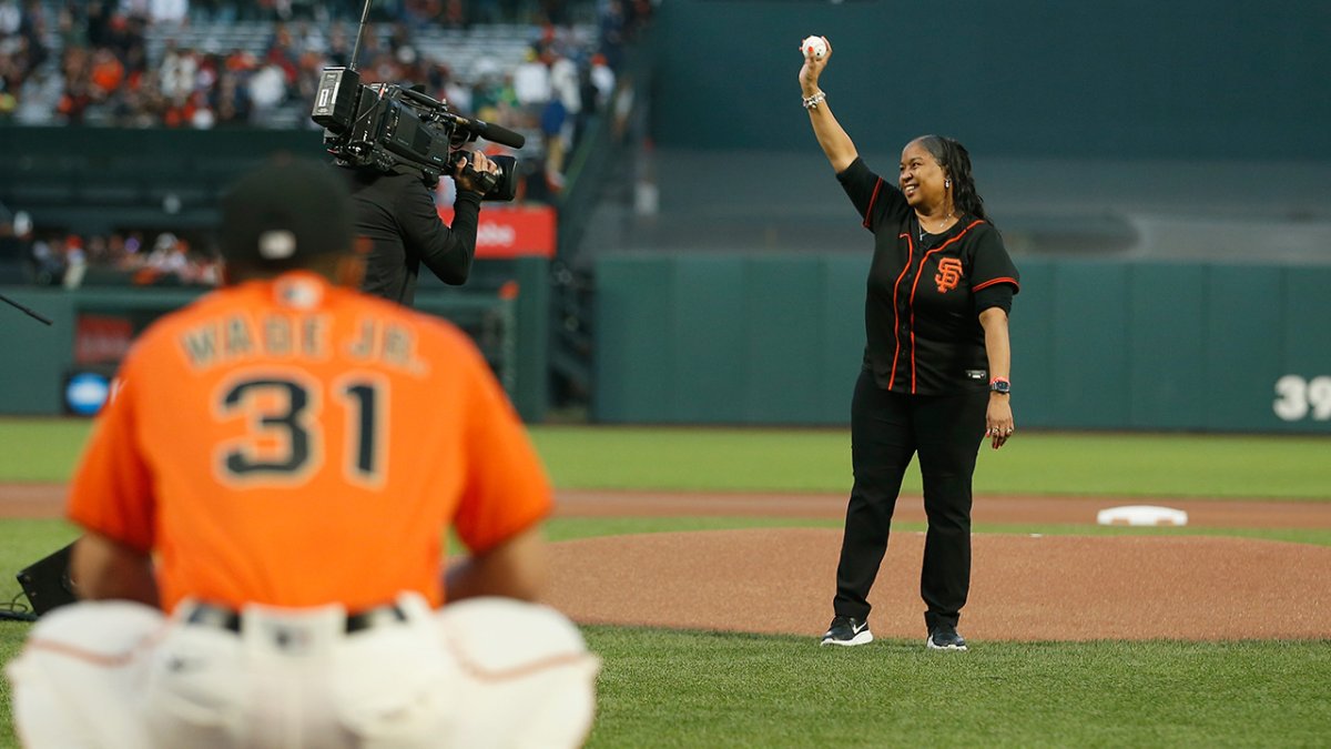 Giants’ LaMonte Wade Jr. shares hilarious story on mom’s first pitch ...