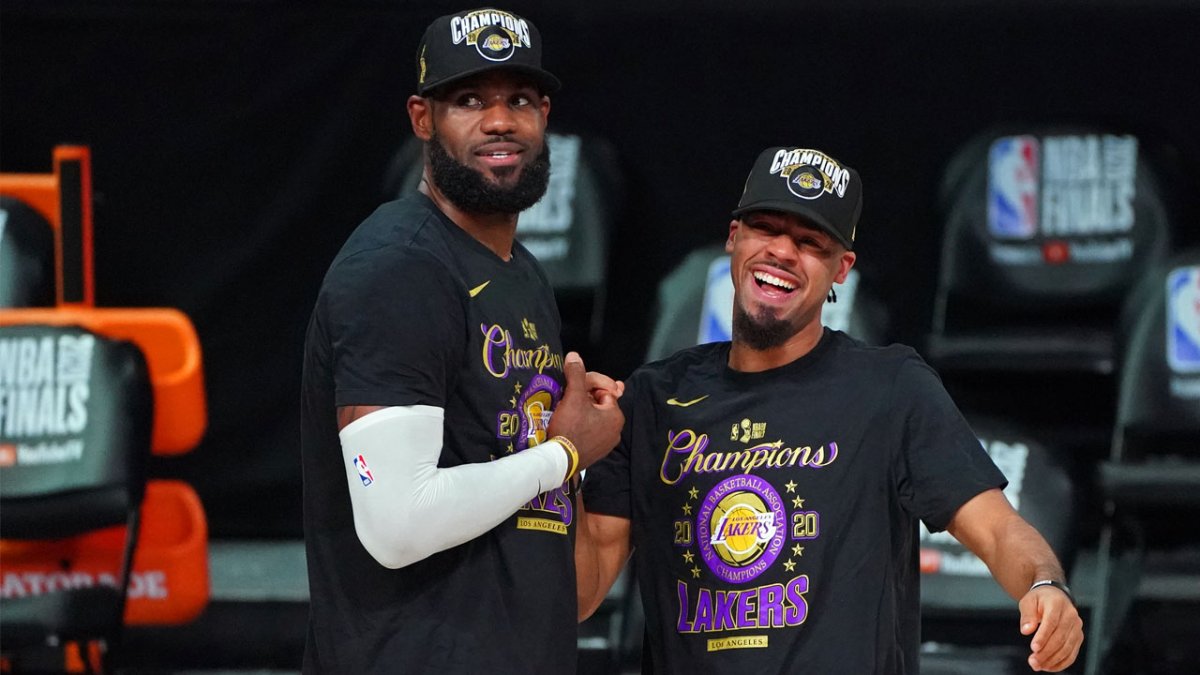 Lakers leave ex-Warrior Quinn Cook at arena after winning NBA Finals ...