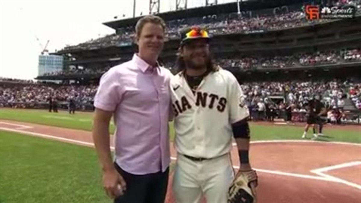 Matt Cain throws out first pitch to celebrate his perfect game in 2012 ...