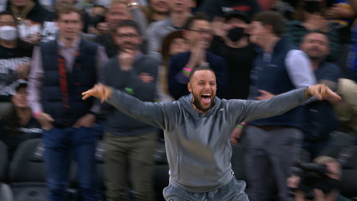 Steph Curry goes bonkers on bench during Warriors’ epic comeback vs ...