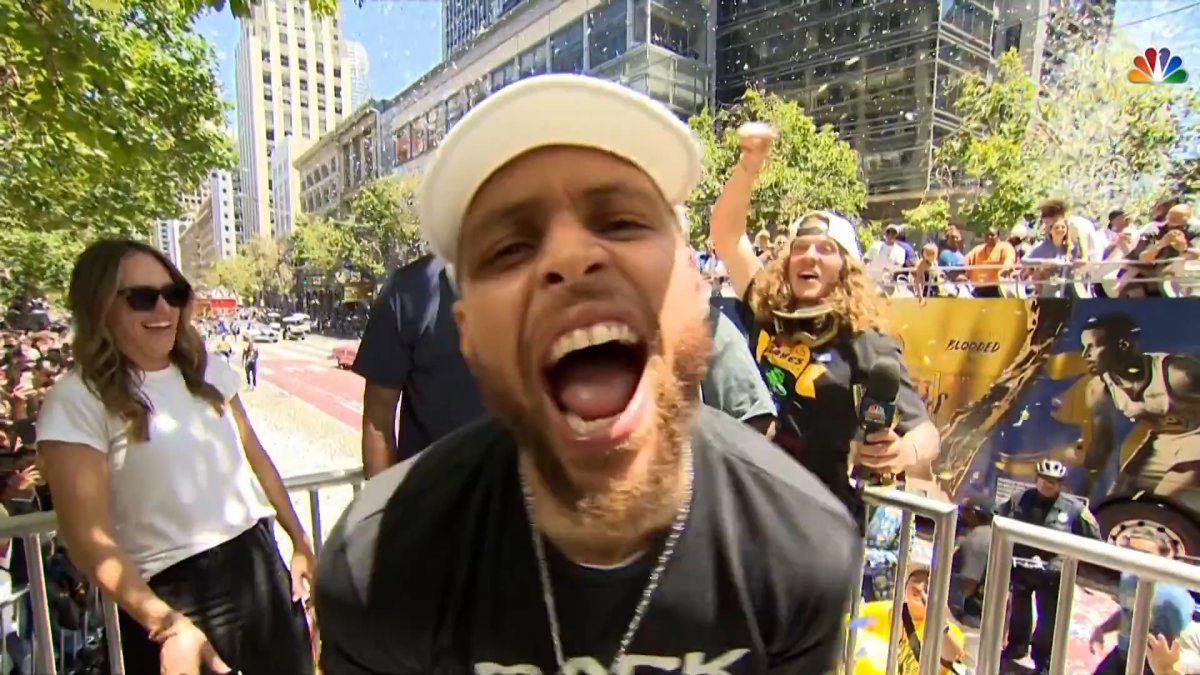 Steph Curry’s amazing mic-drop ‘night night’ moment at Warriors parade ...
