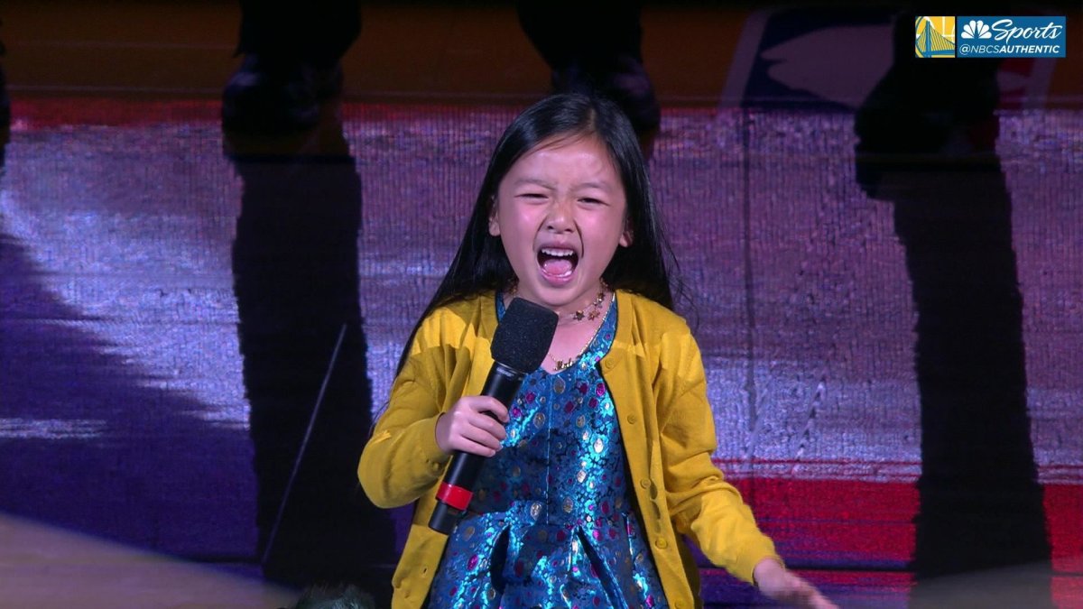 Seven-year-old Malea Emma sings national anthem at Dubs game – NBC ...