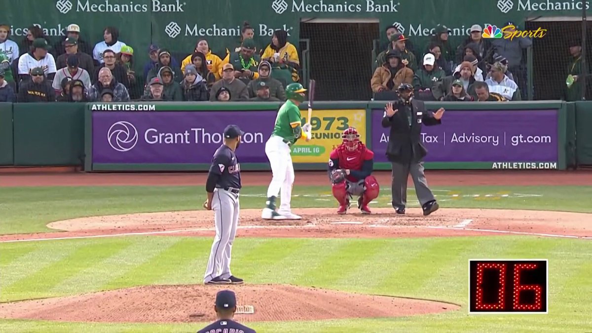 Athletics’ Seth Brown victim of MLB pitch clock with automatic ...
