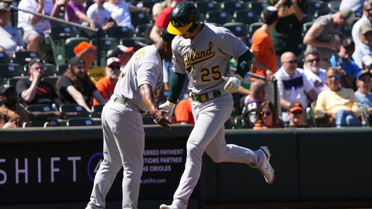 Athletics’ Brent Rooker does damage, drives in five in loss to Orioles ...