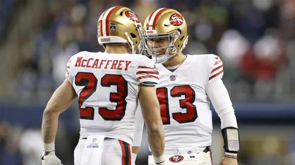 Brock Purdy has wholesome reaction to Christian McCaffrey’s TD streak ...