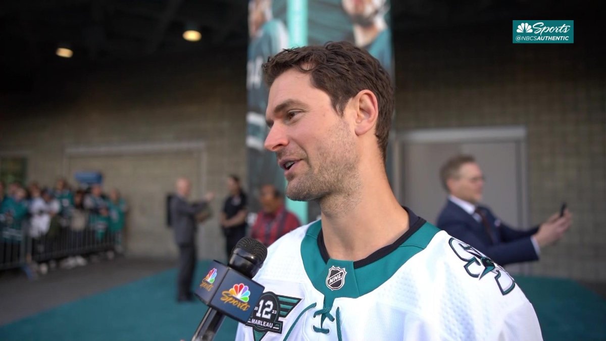 TJ Galiardi ‘blown away’ by Sharks’ Marleau jersey retirement ceremony ...