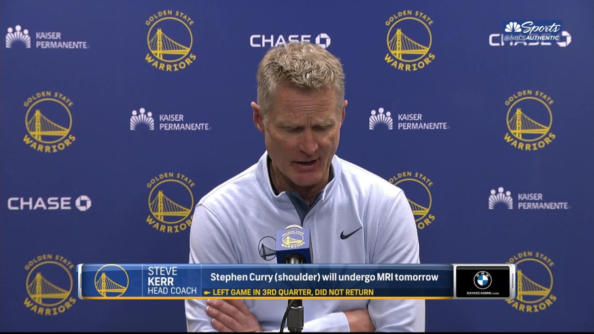 Steve Kerr confirms Steph Curry will undergo MRI for shoulder injury ...