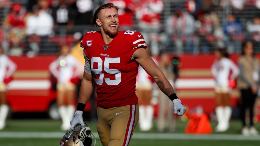 Watch George Kittle pancake defender with big block on 49ers touchdown ...
