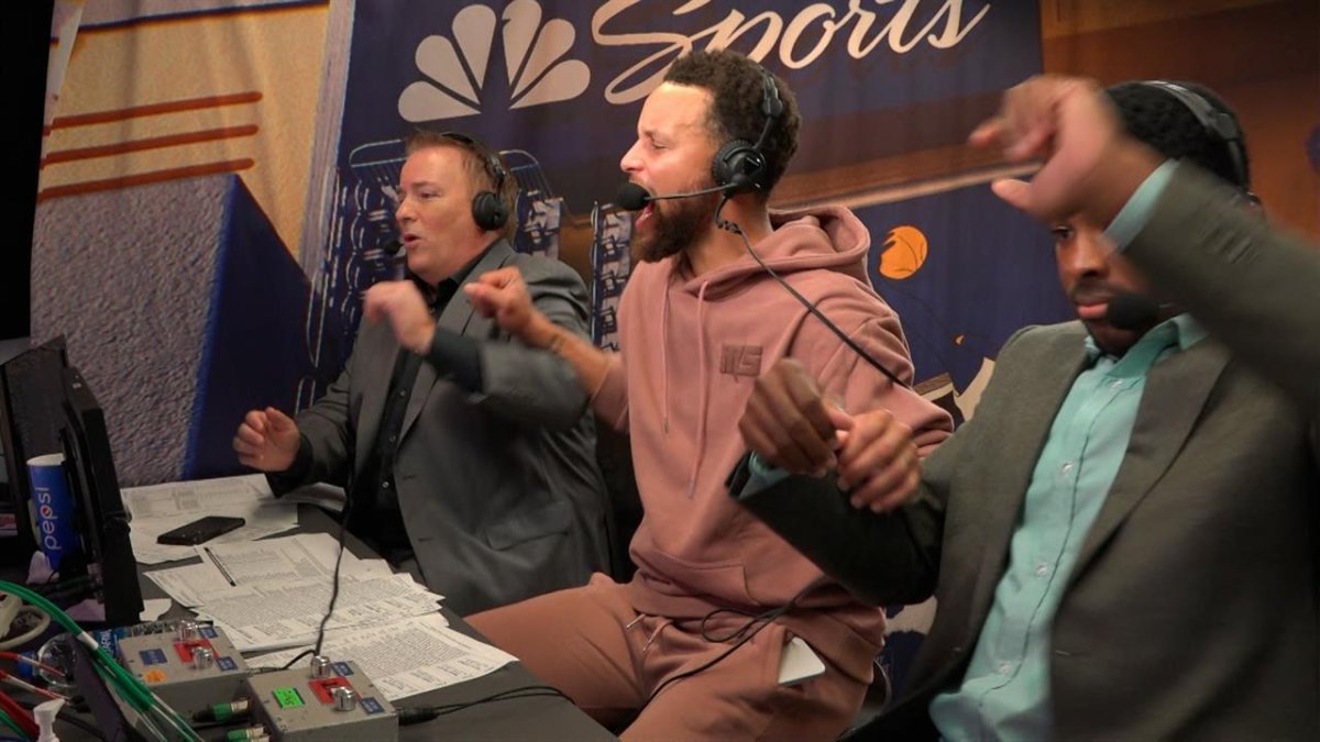 Steph Curry goes bonkers after Pat Spencer’s monster dunk in Warriors ...