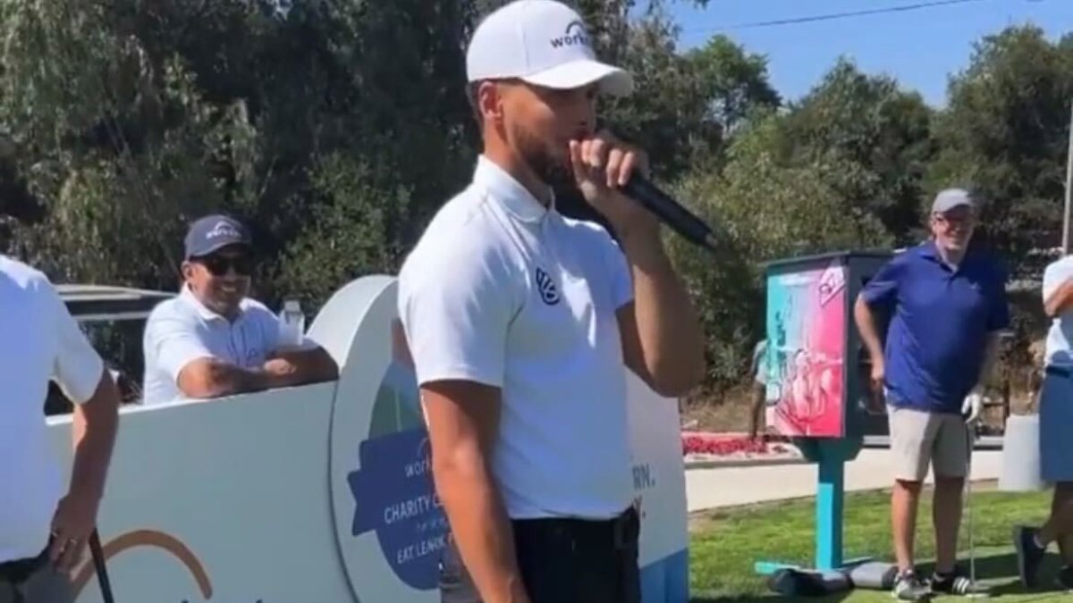 Steph Curry drops bars with creative freestyle rap at charity golf ...
