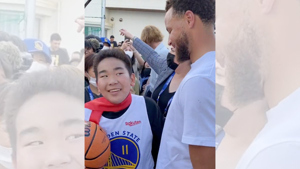 Steph Curry fist bump causes young Warriors fan to cry happy tears in ...