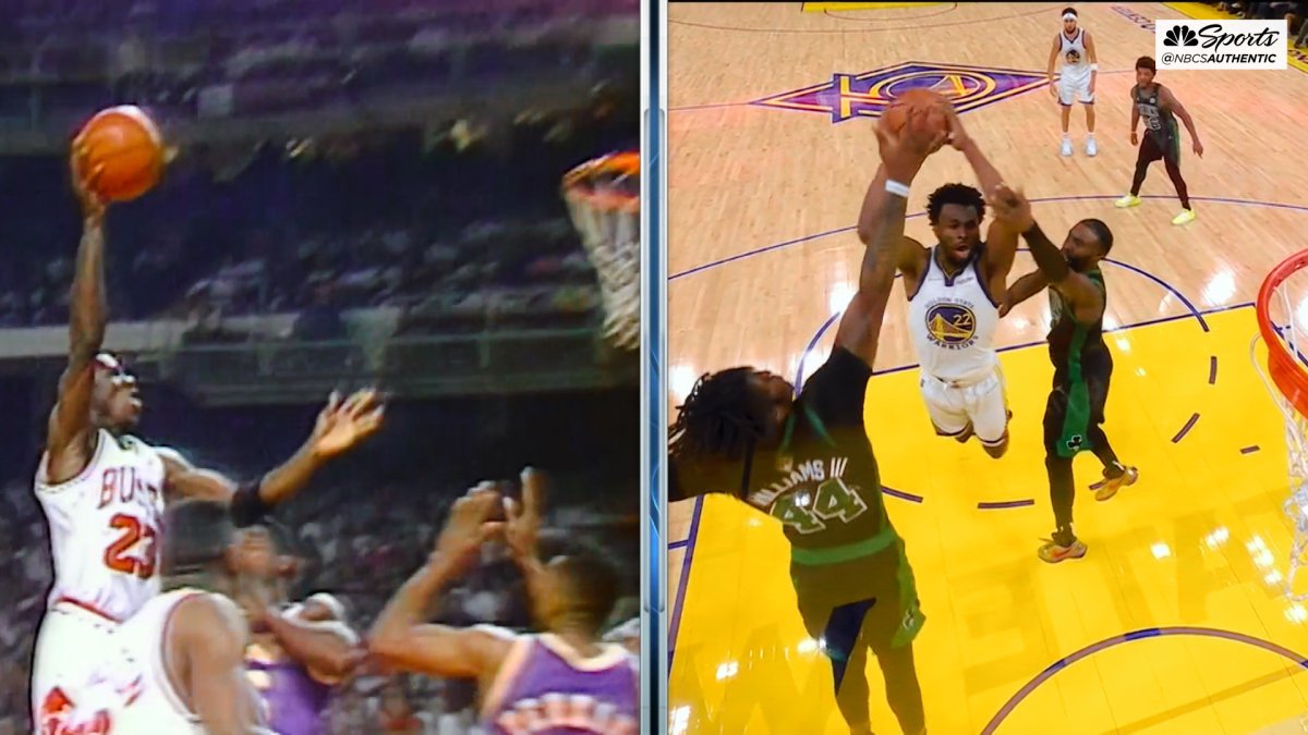 Andrew Wiggins channels Michael Jordan’s iconic acrobatic NBA Finals ...