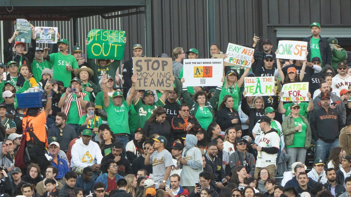 Giants, Athletics fans unite in ‘Sell the Team’ chants at Oracle Park ...
