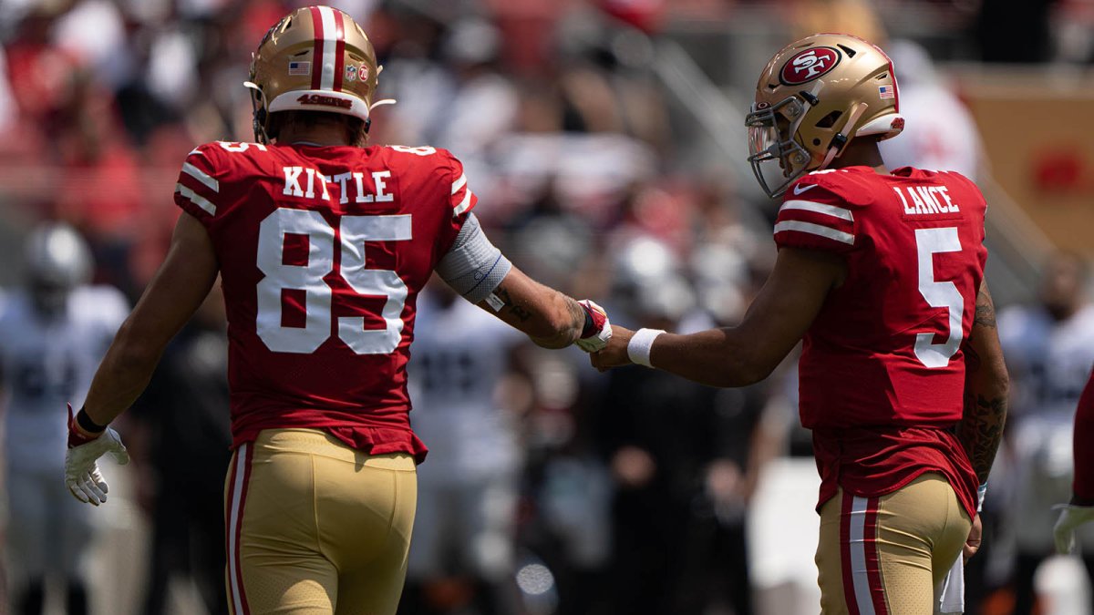 Trey Lance receives genuine farewell from George Kittle, 49ers ...