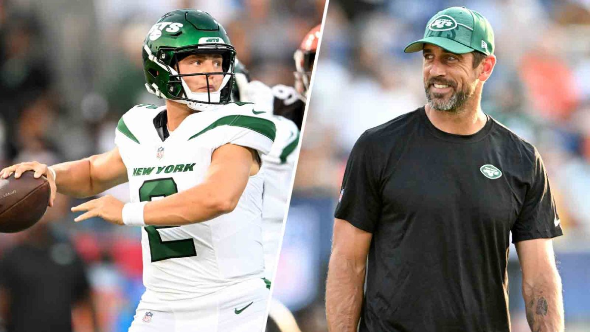 Aaron Rodgers watches as Zach Wilson starts for Jets in preseason opener – NBC Sports Bay Area ...