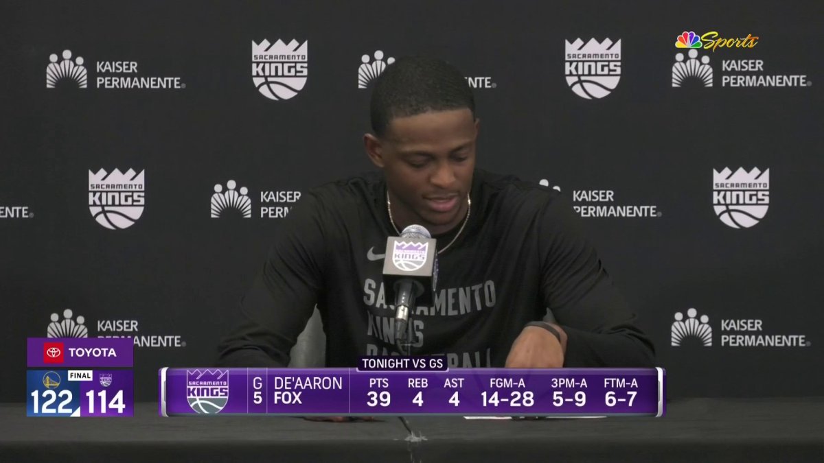 De’Aaron Fox breaks down Kings’ loss to Warriors after 39-point flurry – NBC Sports Bay Area ...