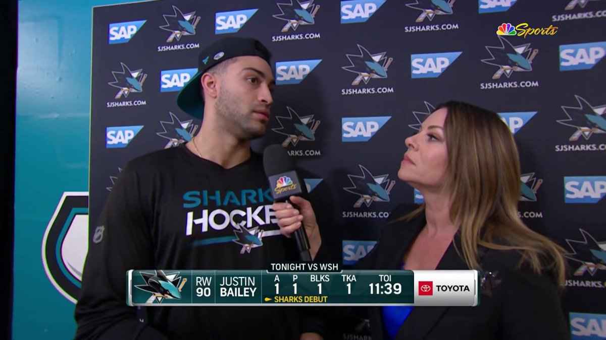 Justin Bailey breaks down assist on Sharks’ game-winning goal in team ...