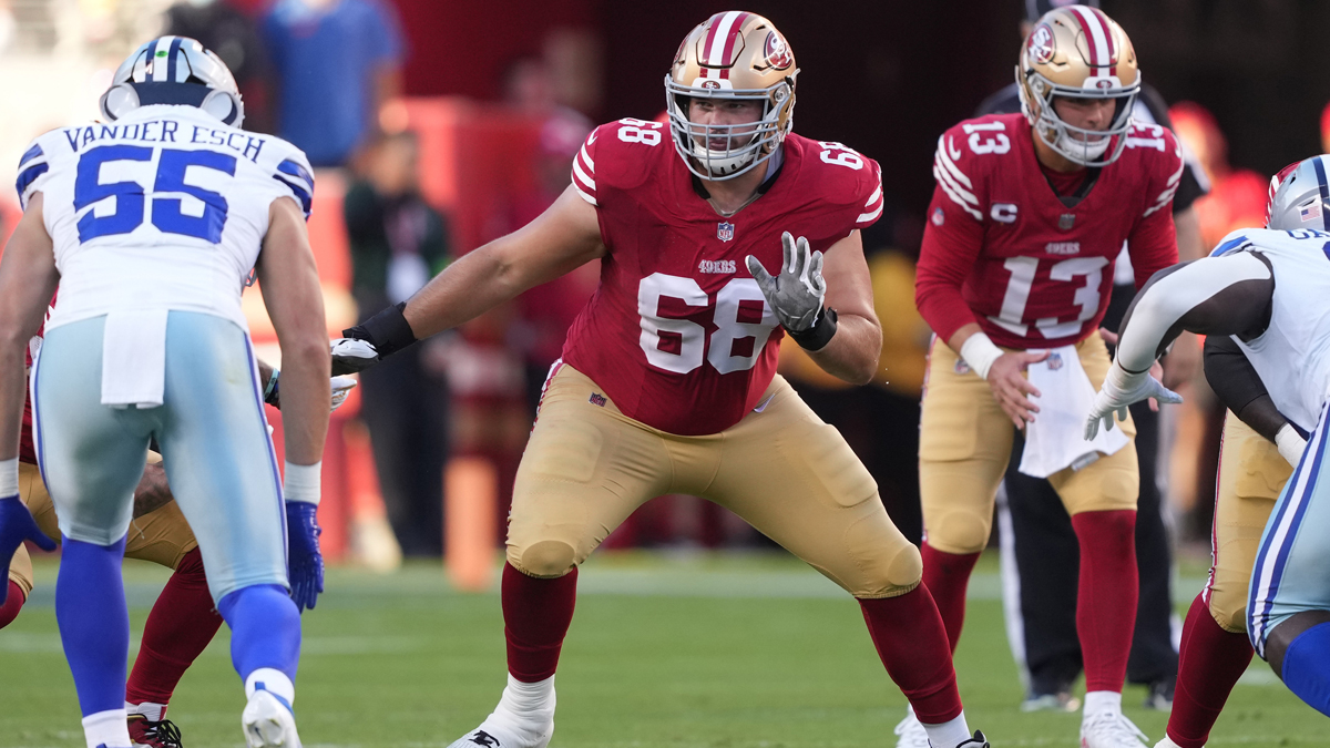 49ers’ offensive line has ‘a lot of good pieces,’ GM John Lynch states ...