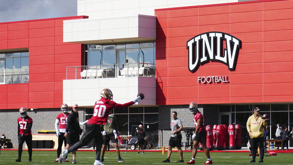 49ers hold first Super Bowl LVIII workout at UNLV amid field concerns ...