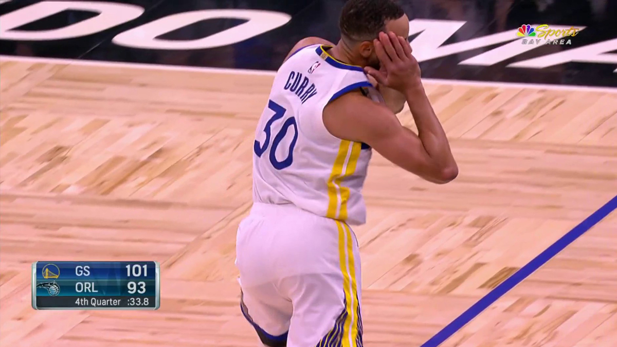 Steph Curry drops night night, kicks chairs after dagger 3-pointer – NBC Sports Bay Area ...