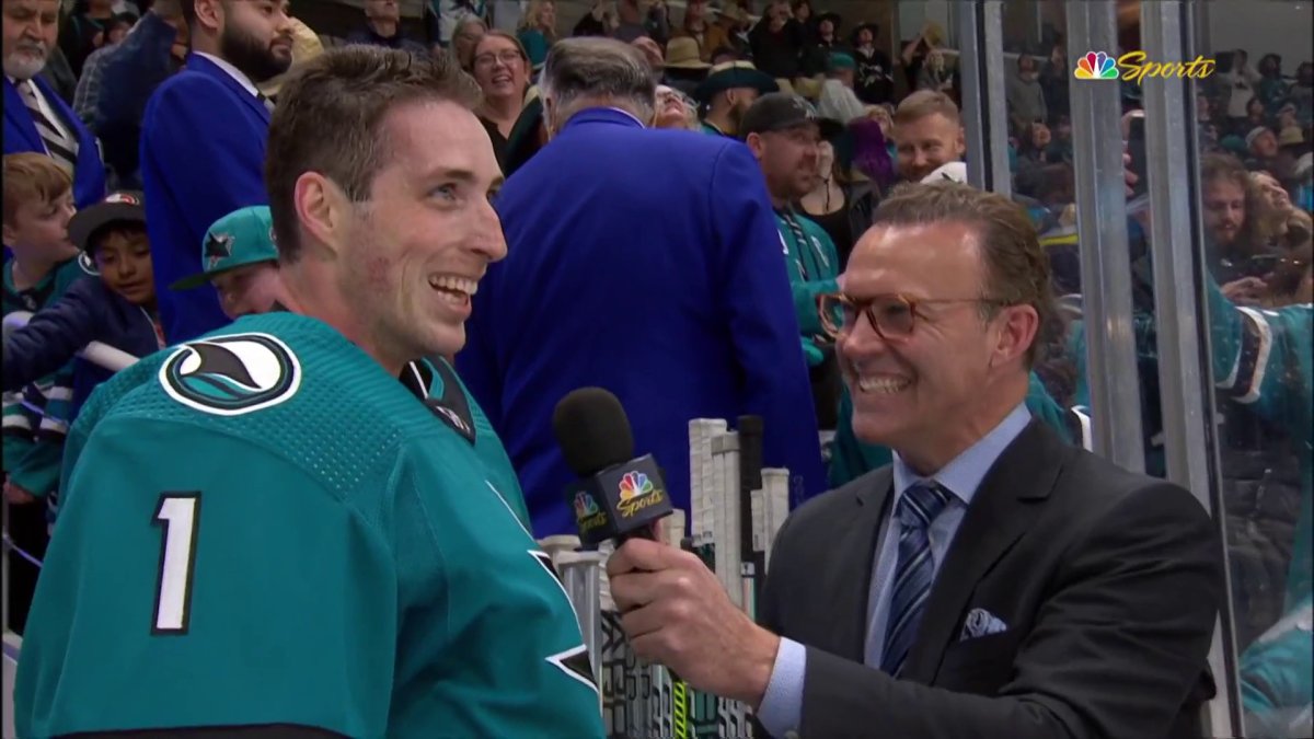 Devin Cooley describes ’emotional’ first NHL win after Sharks beat 3-2 in OT – NBC Sports Bay ...