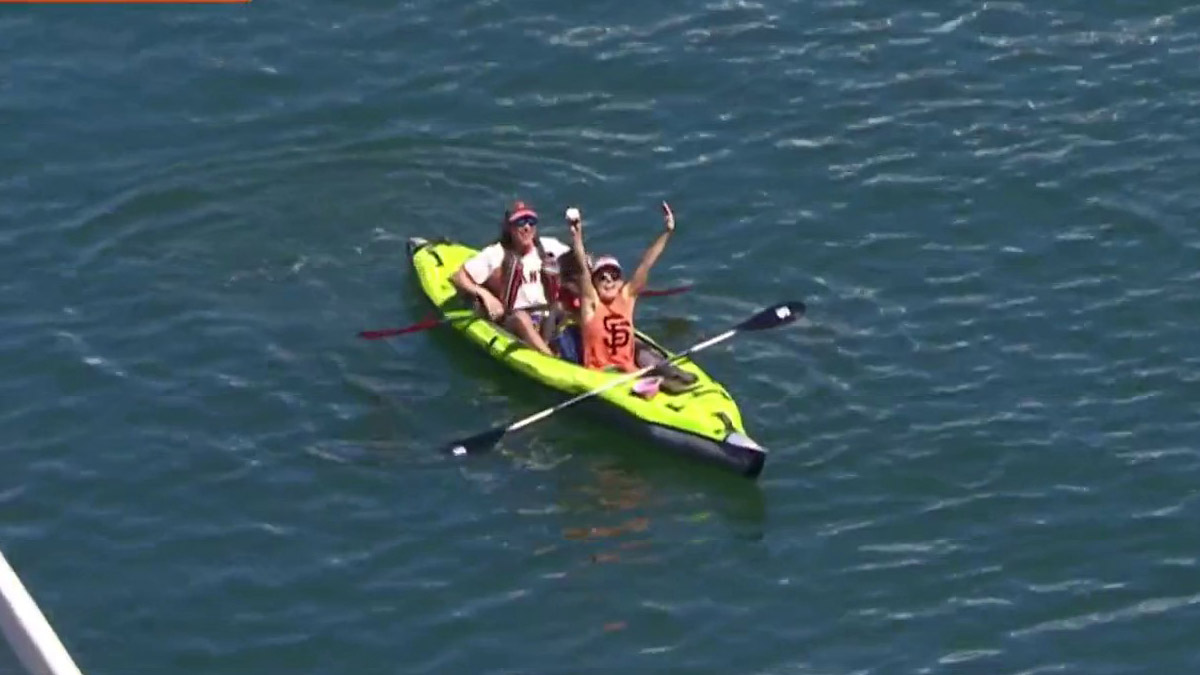 Giants’ Patrick Bailey blasts first Splash Hit into McCovey Cove kayak ...