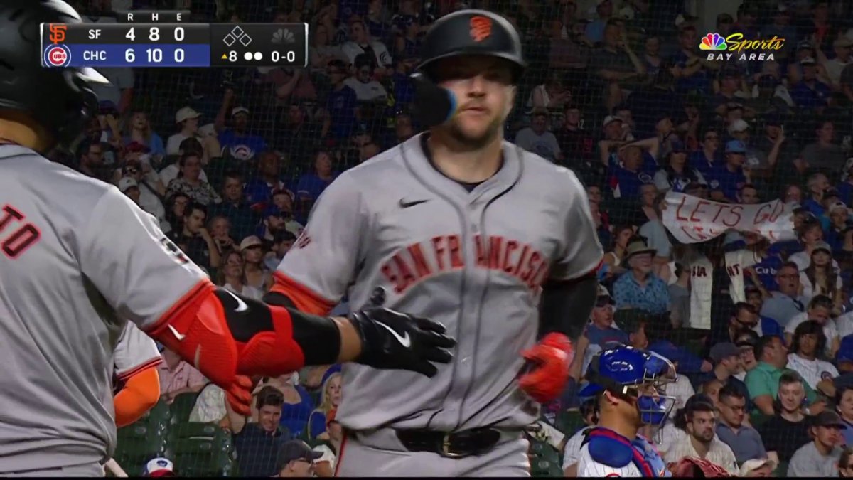 Patrick Bailey bashes homer off scoreboard to close gap vs. Cubs – NBC ...