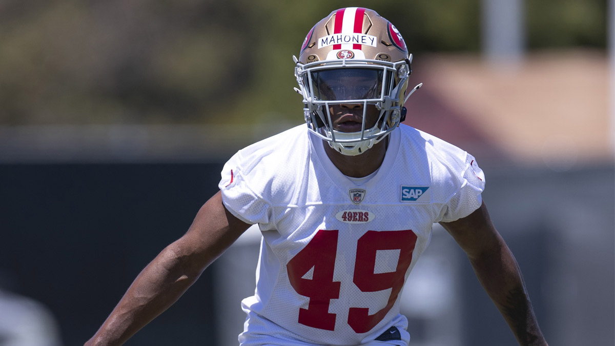 49ers training camp report: Rookie Jalen Mahoney makes play of the day ...