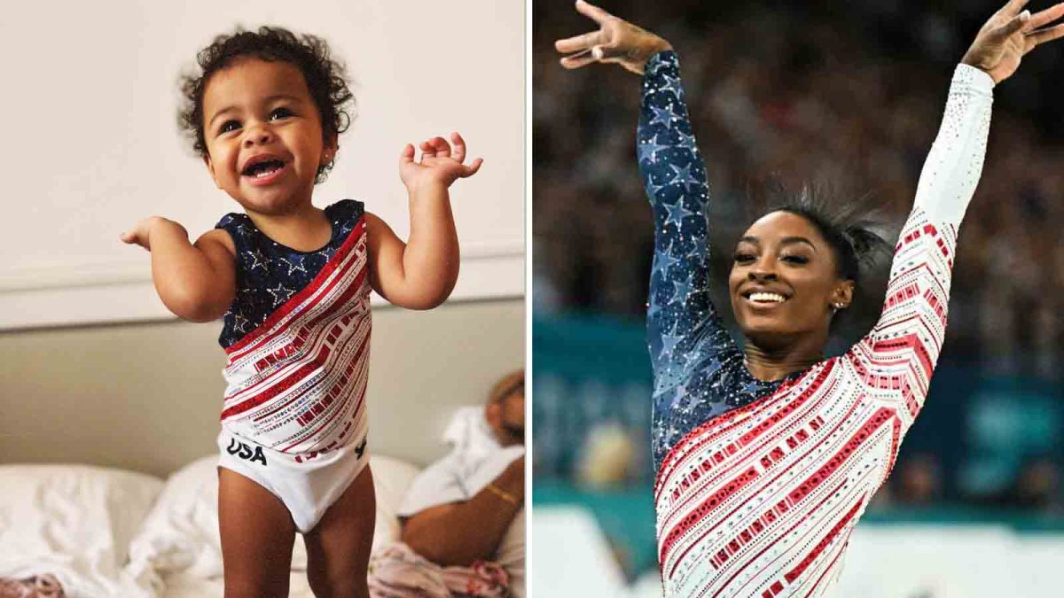 See Simone Biles’ adorable niece’s matching Olympic leotards – NBC ...