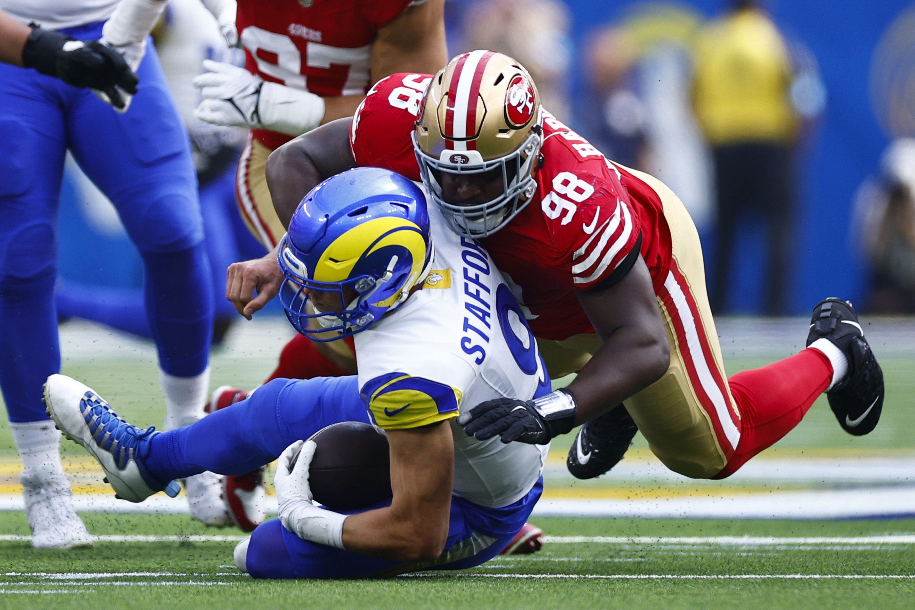 Rams QB Matthew Stafford poses ‘challenge’ for 49ers, per John Lynch ...