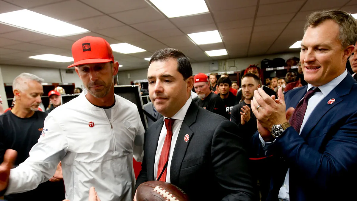 49ers’ Kyle Shanahan, John Lynch ‘not going anywhere,’ per Jed York ...