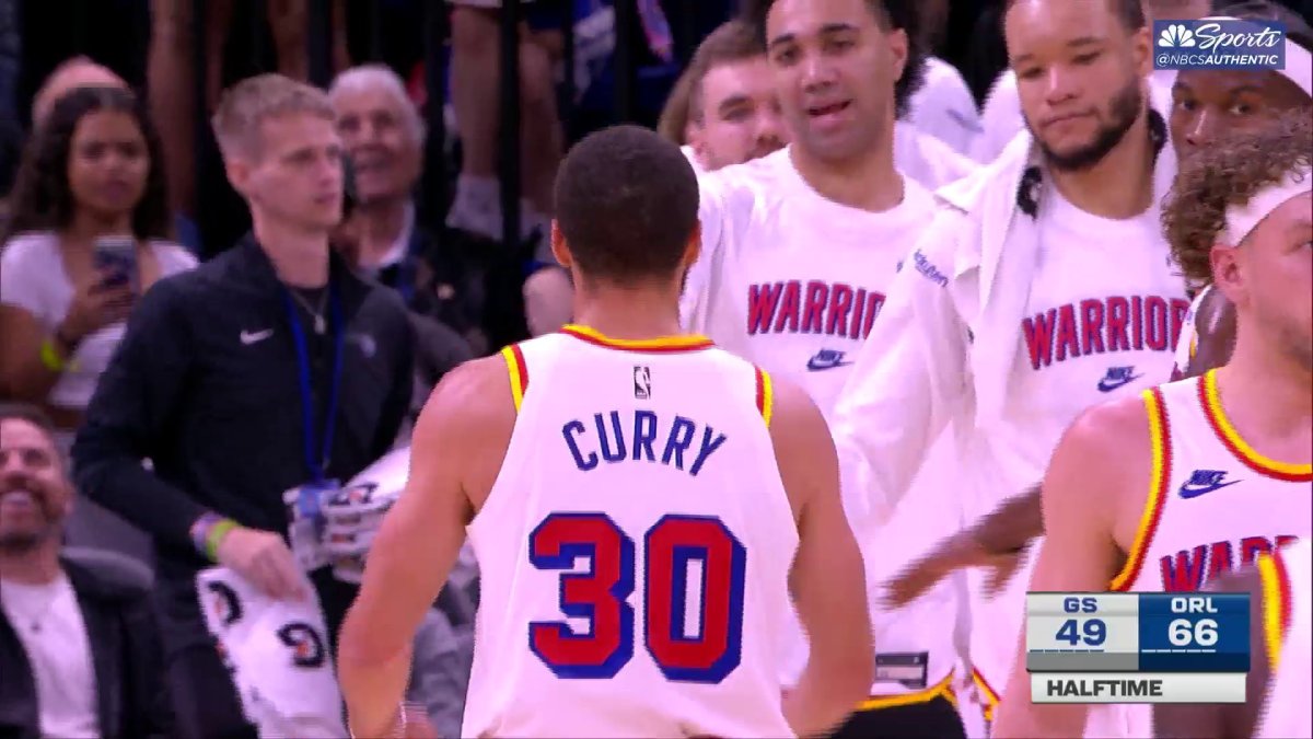 Steph Curry hits half-court buzzer-beater to end first half vs. Magic ...