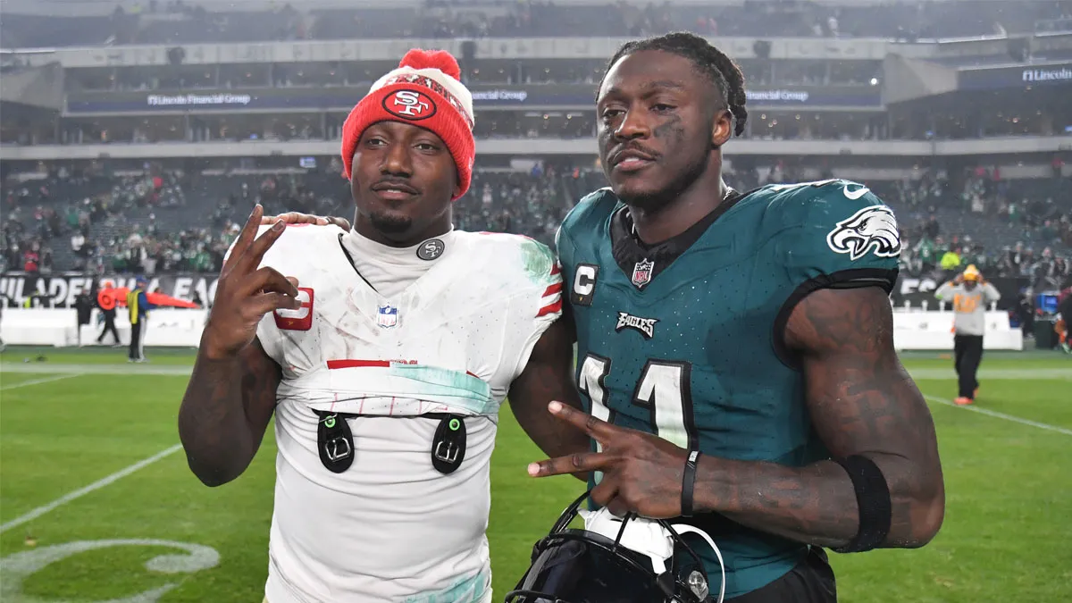 Deebo Samuel FaceTimes A.J. Brown after Eagles’ Super Bowl 59 win – NBC ...