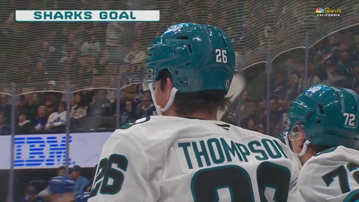 Jack Thompson puts Sharks on board in third period v. Maple Leafs – NBC ...