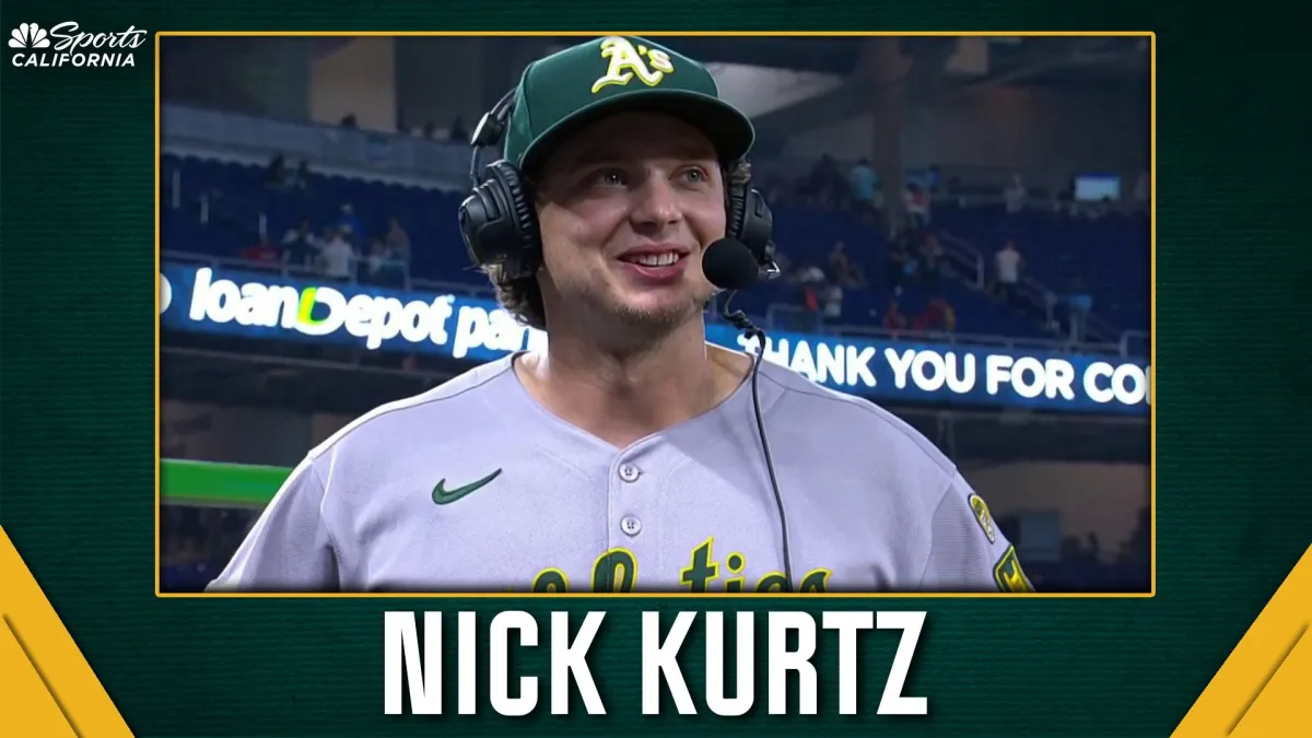 Nick Kurtz all smiles after first extra-base hit in Athletics’ win ...