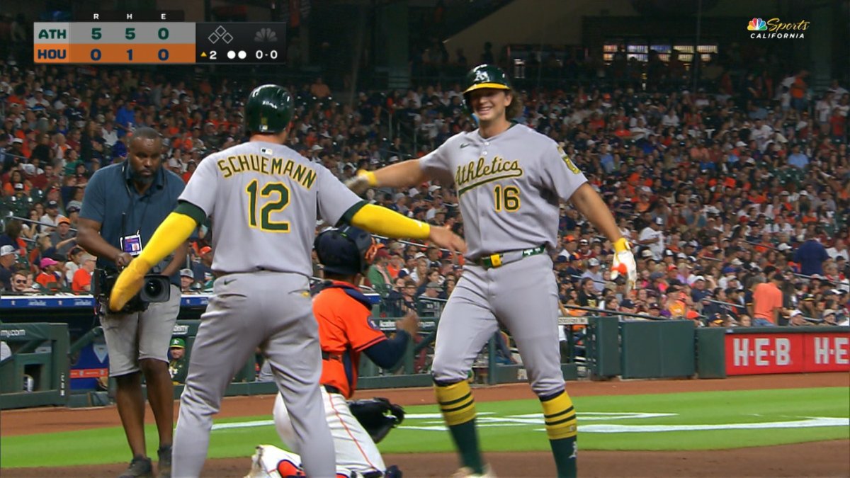Nick Kurtz blasts 20th home run in 66th game of rookie MLB season vs. Astros – NBC Sports Bay ...