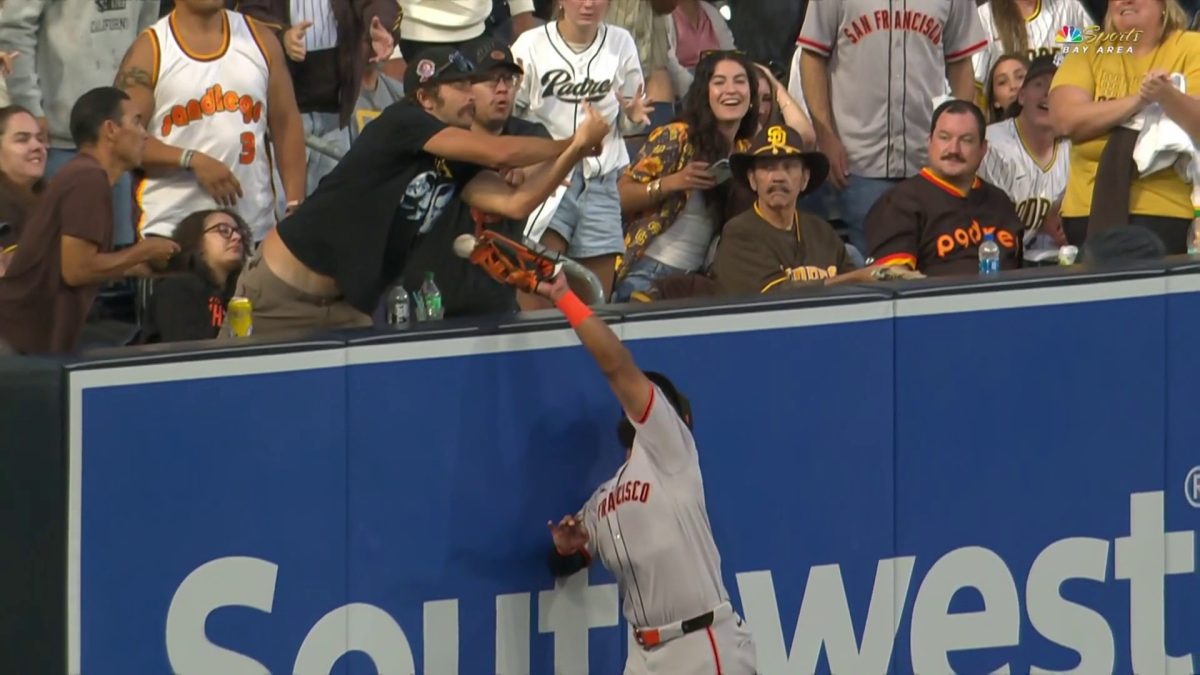 Giants catch break with fan interference on Xander Bogaerts homer – NBC ...