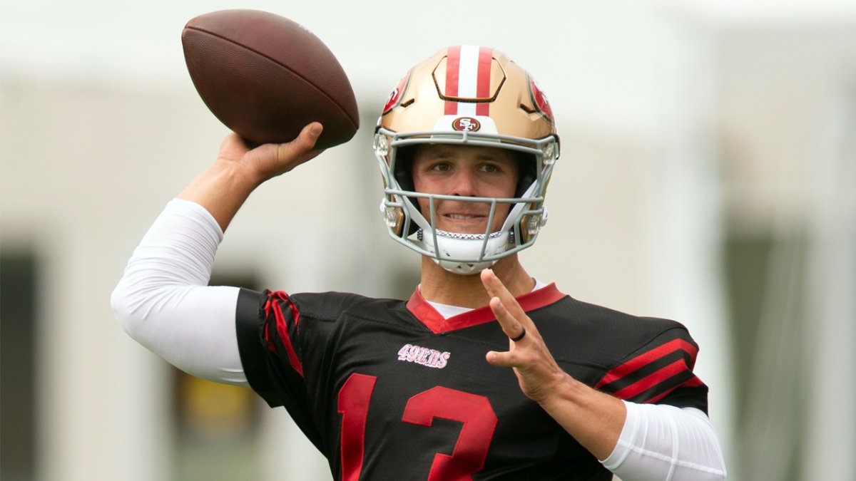 49ers QB Brock Purdy limited at practice with toe injury – NBC Sports ...