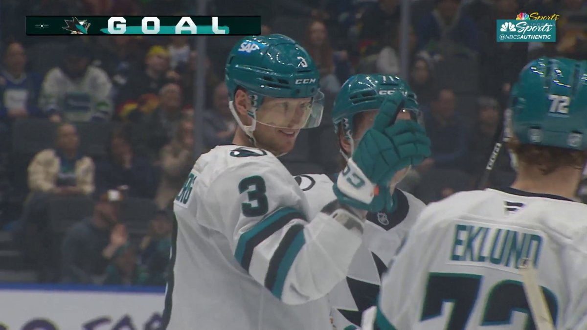 John Klingberg scores power-play goal to extend Sharks’ lead – NBC ...