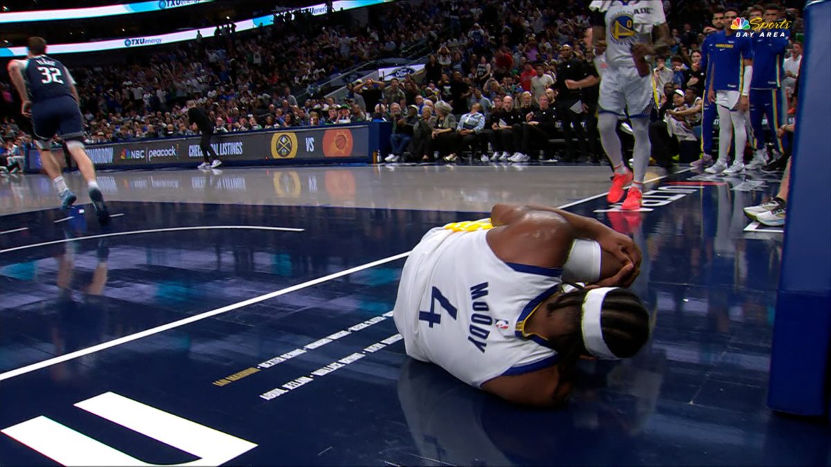 Moses Moody sustains scary injury to end Warriors vs. Mavericks – NBC ...
