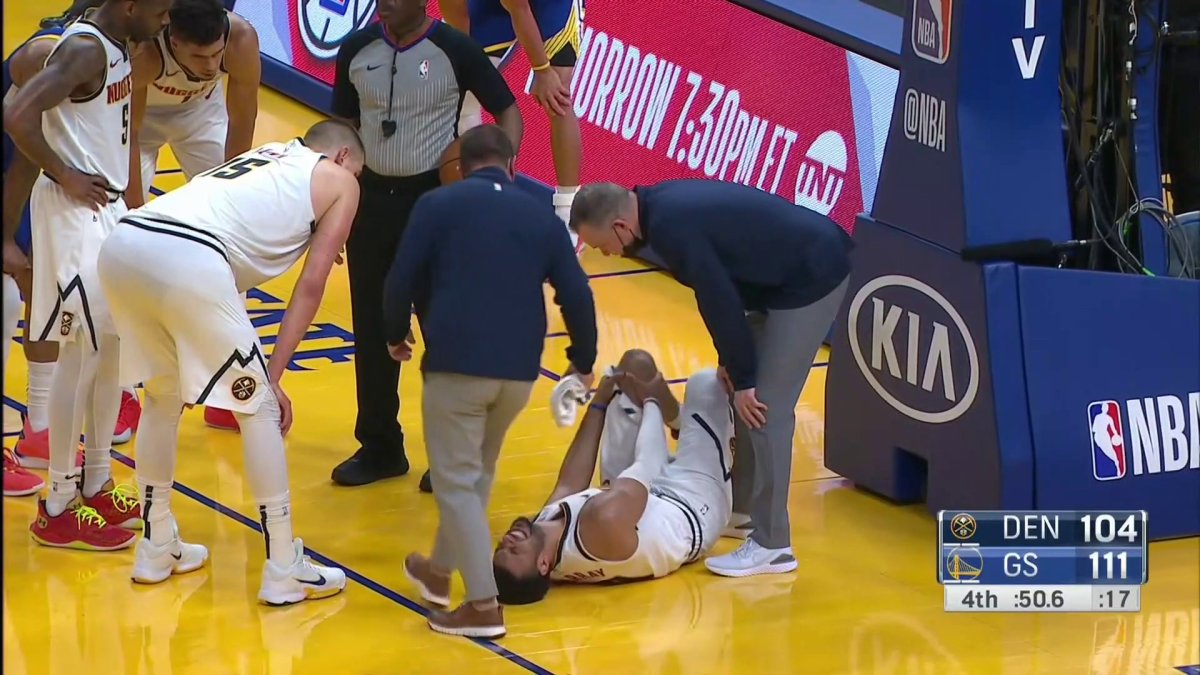 Nuggets’ Jamal Murray suffers non-contact leg injury vs. Warriors – NBC ...