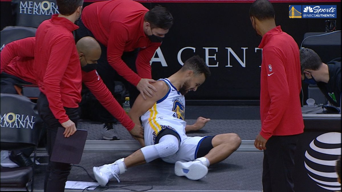 Steph Curry suffers tailbone contusion, leaves Warriors-Rockets game ...