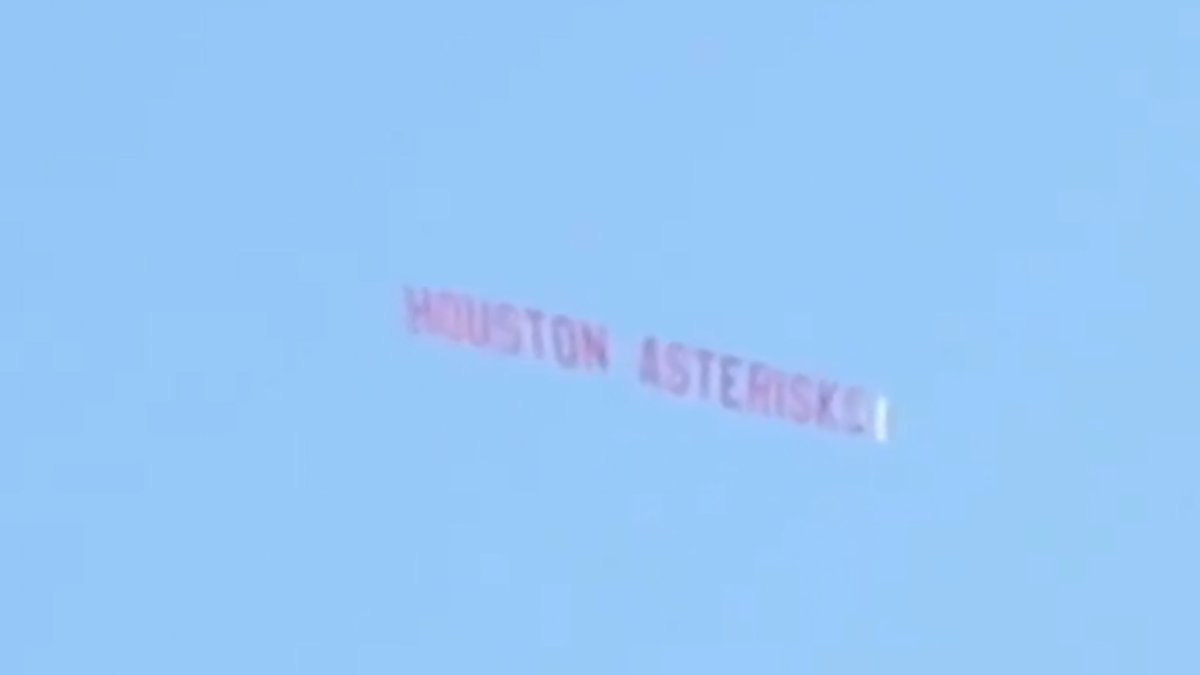 A’s fan creates Astros’ trolling banner to fly over stadium – NBC ...